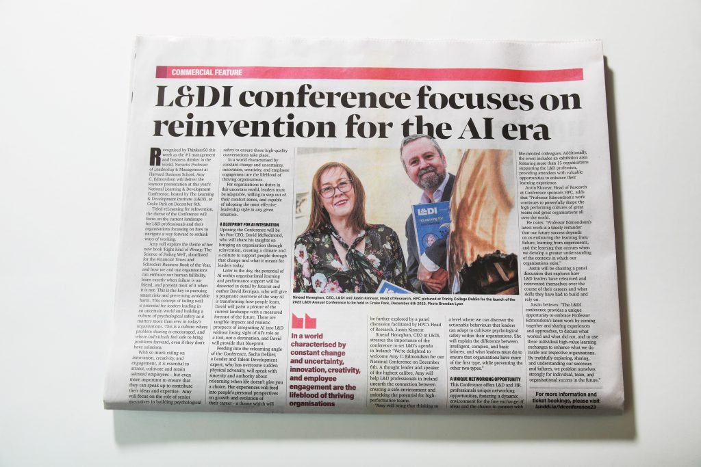 L&DI & HPC Sunday Times Article - high performance culture | HPC